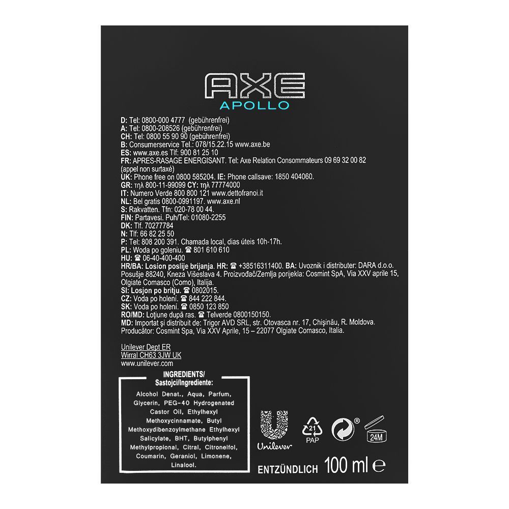Purchase Axe Apollo After Shave, 100ml Online at Best Price in Pakistan ...