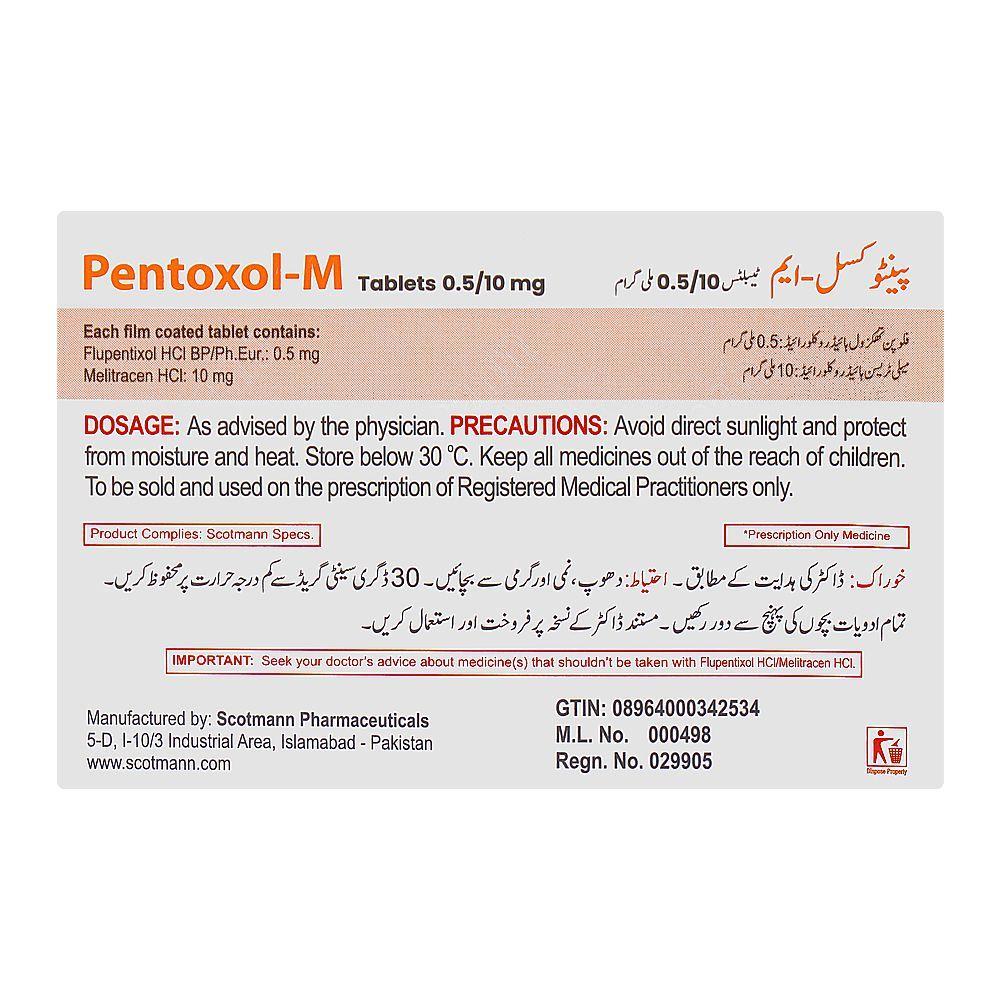 Scotmann Pharmaceuticals Pentoxol-M 0.5/10mg, Tablet Strip