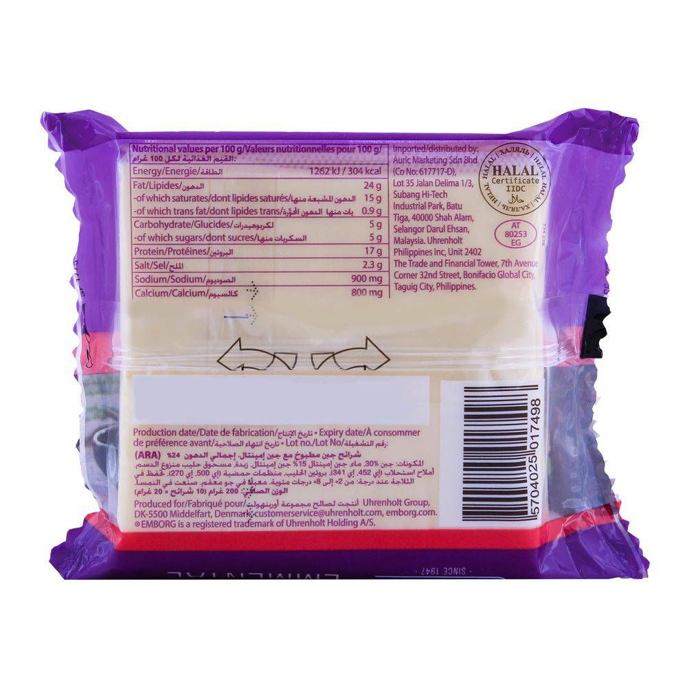 Purchase Emborg Swiss Slices Emmentaler Cheese 200g Online at Best ...