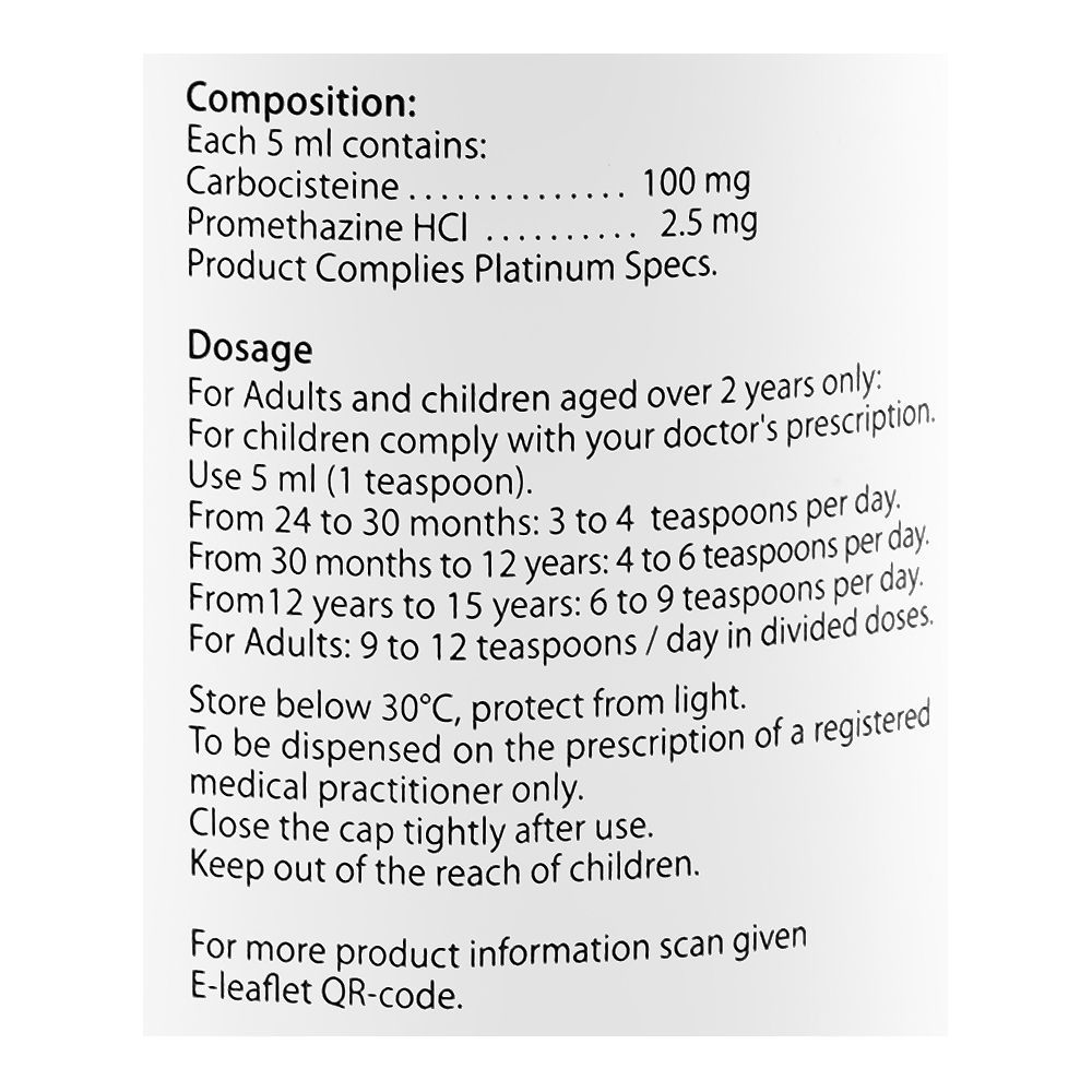 Platinum Pharmaceuticals Carbex Plus Syrup, 120ml