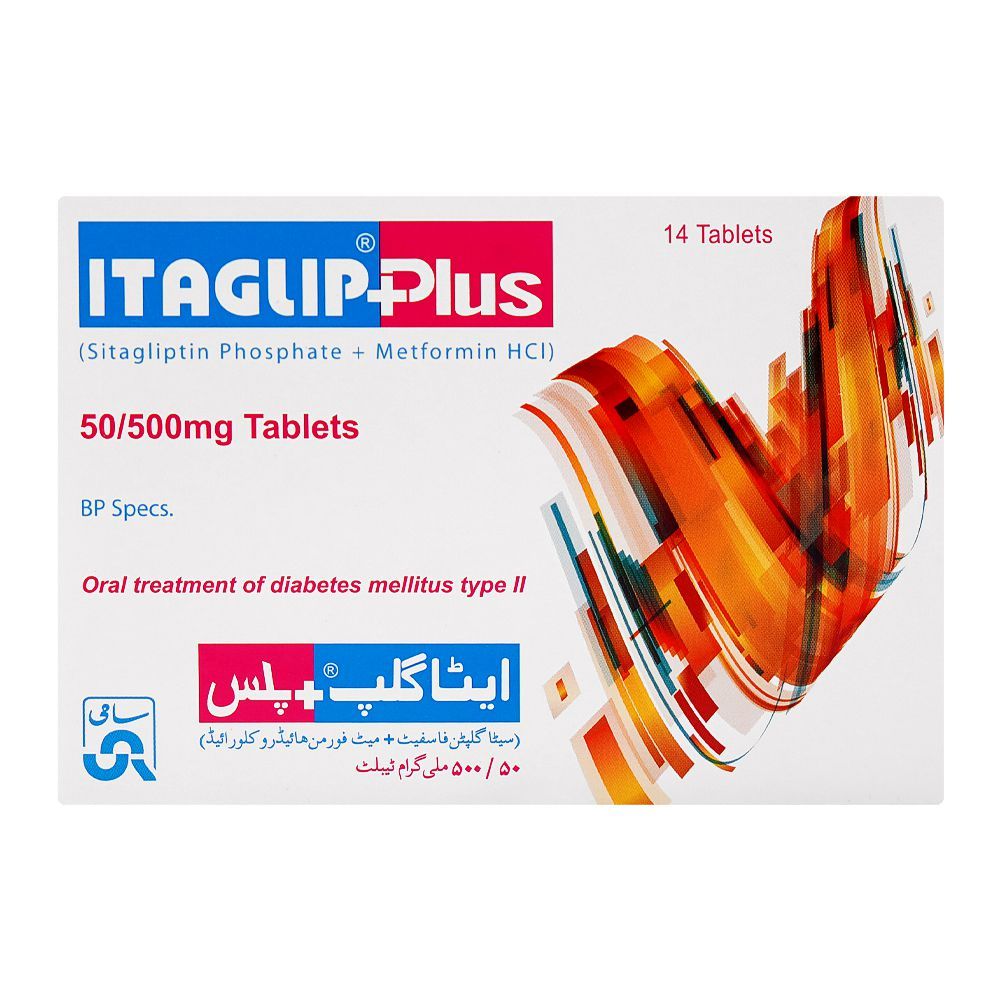 Sami Pharmaceuticals Itaglip Plus Tablet, 50mg + 500mg, 14-Pack