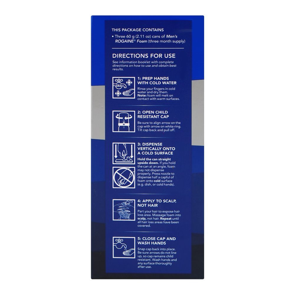 Rogaine Men's Hair Regrowth Treatment Foam, 5% Minoxidil, 3-Pack