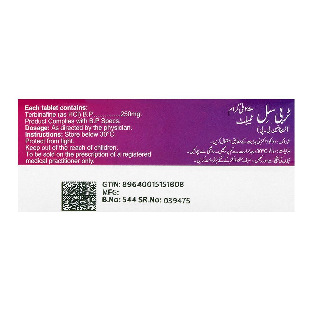 Saffron Pharmaceuticals Terbisil Tablet, 250gm, 10-Pack
