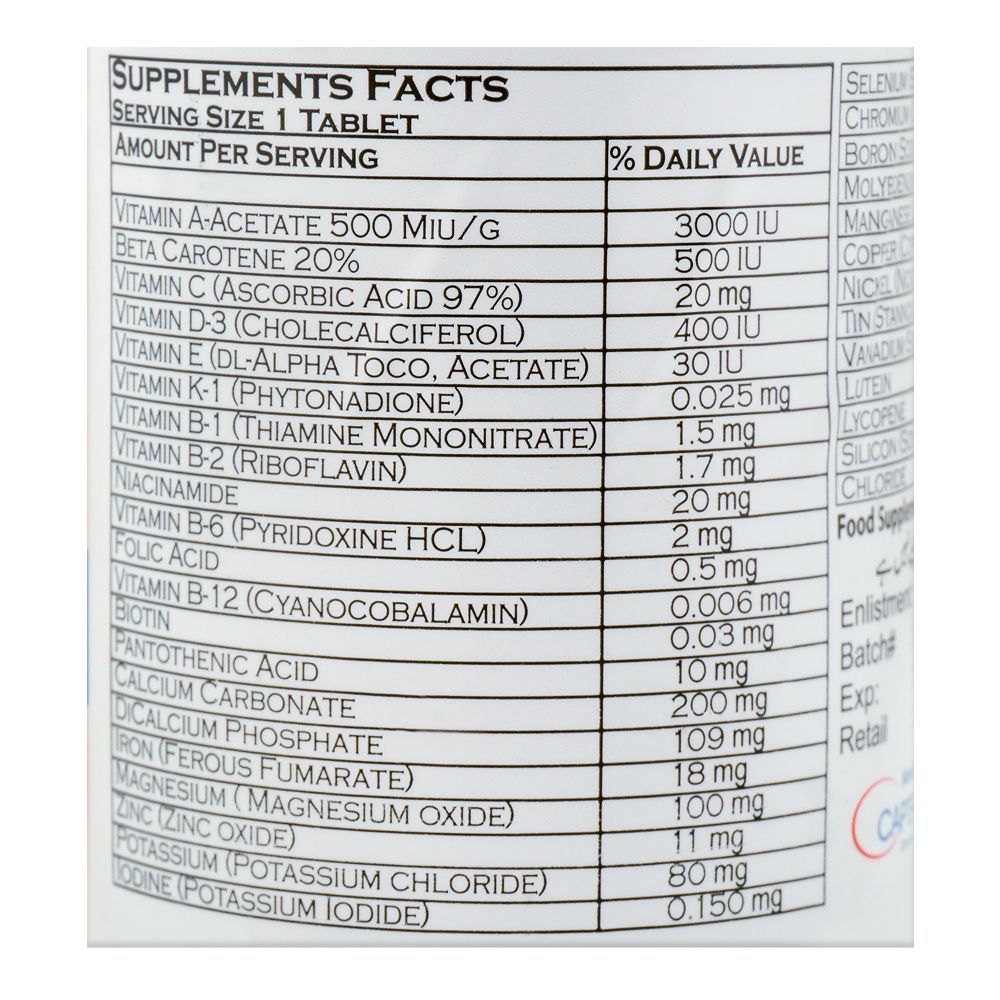 Purchase Captek Healthcare Panacea Silver Tablet, 30-Pack Online at ...