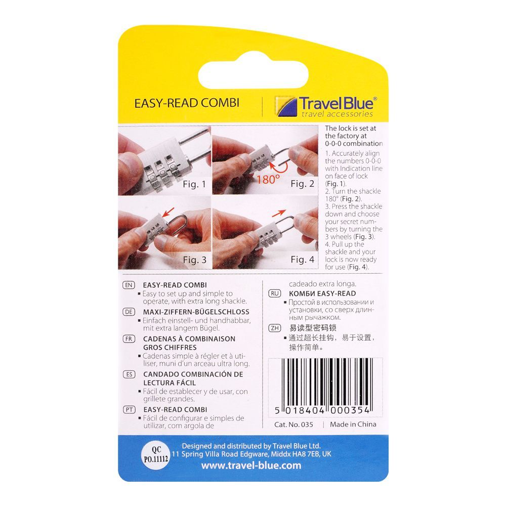 Order Travel Blue Easy Read Combination Lock, 035 Online at Best Price ...