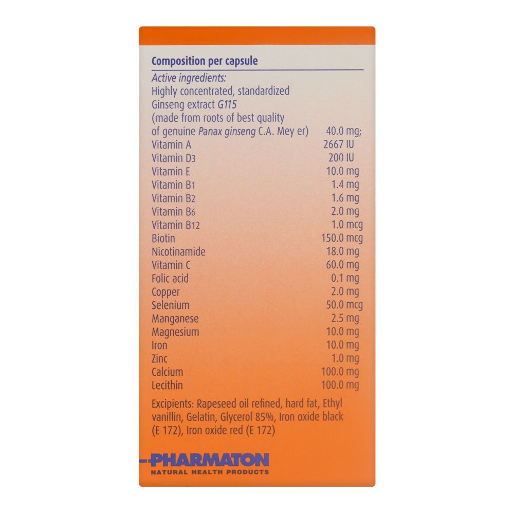 Sanofi Pharmaton Dietary Supplement, 30 Capsules