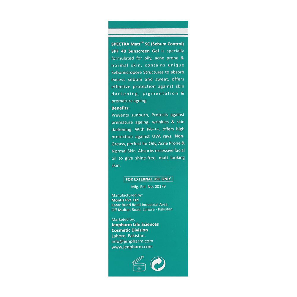 Order Jen Pharm Spectra Matt Sunblock SPF-40, For Oily/Acne Prone ...