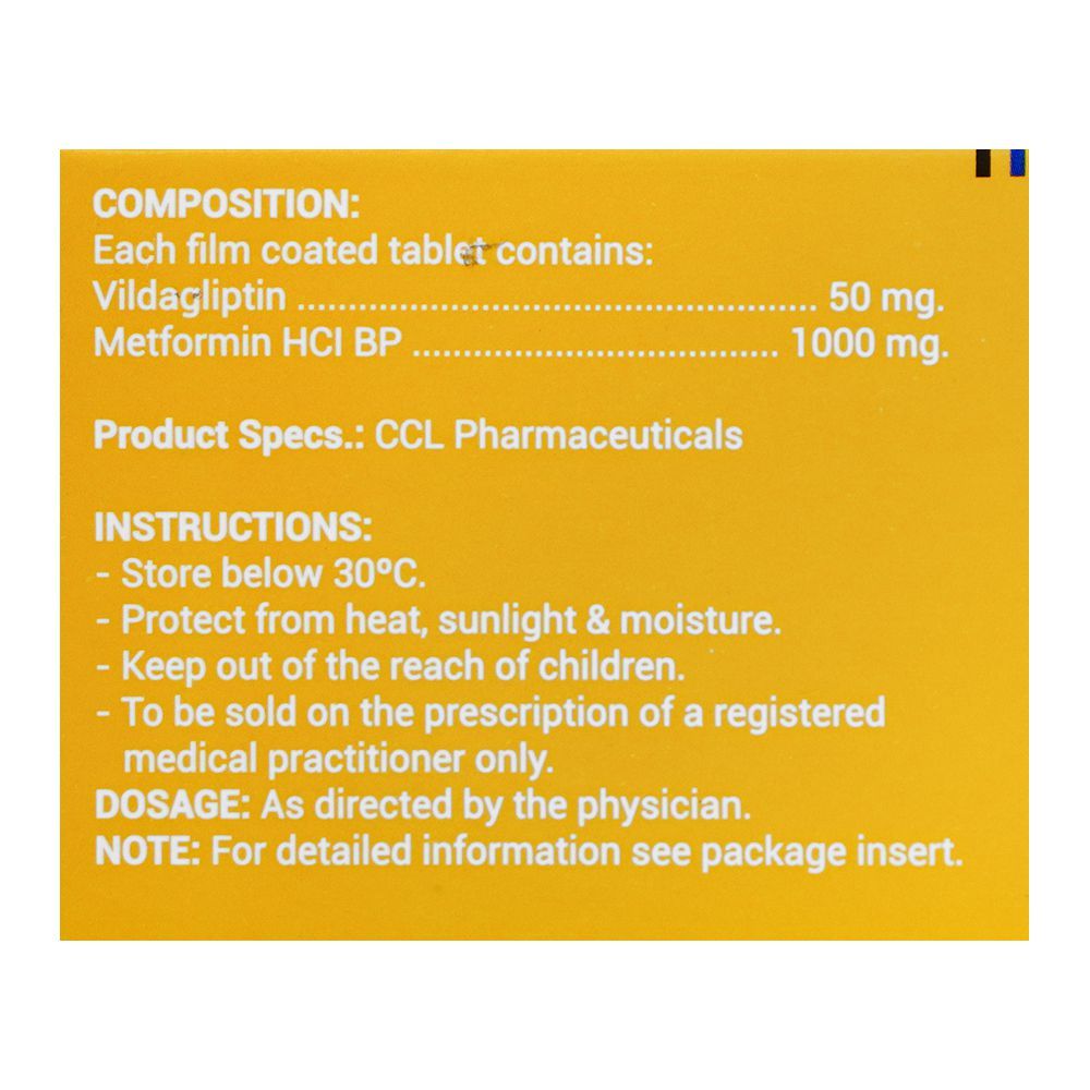 Buy CCL Pharmaceuticals Galza-Met Tablet, 50/1000mg, 14 Tablets Online ...
