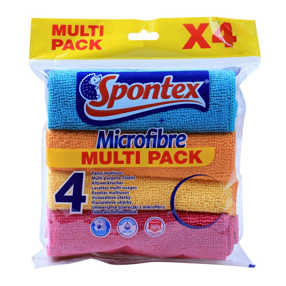 Purchase Spontex Microfibre Multi Purpose Cloths, 4-Pack Online at Best ...