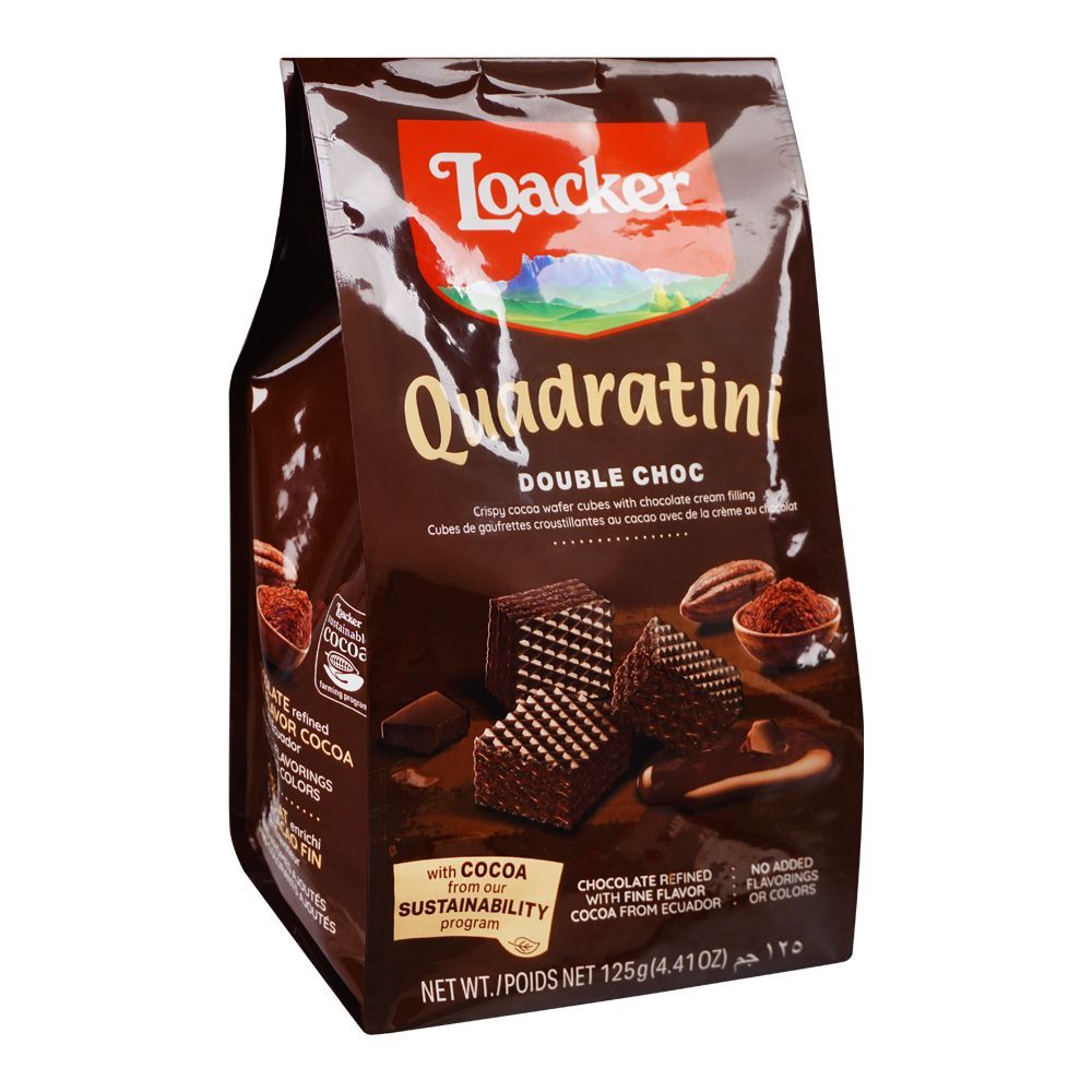 Purchase Loacker Quadratini Double Choc Wafer 125gm Online at Best ...