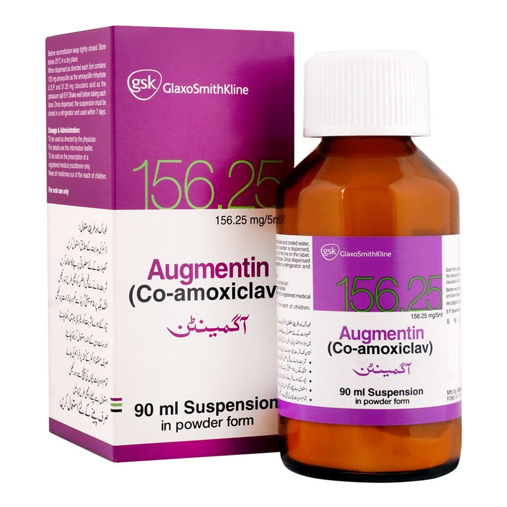 Purchase GSK Augmentin Syrup, 156.25mg/5ml, 90ml Online at Special ...