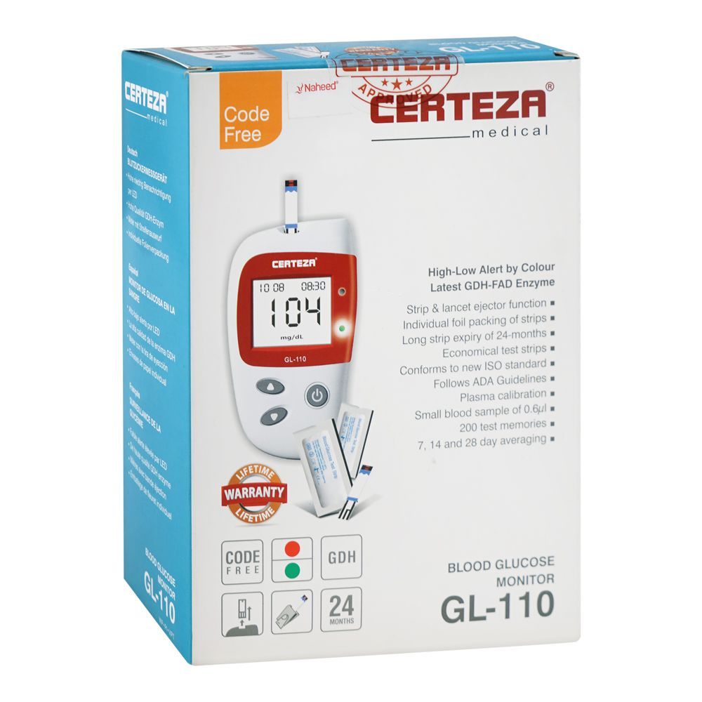 Certeza Blood Glucose Monitor, GL-110