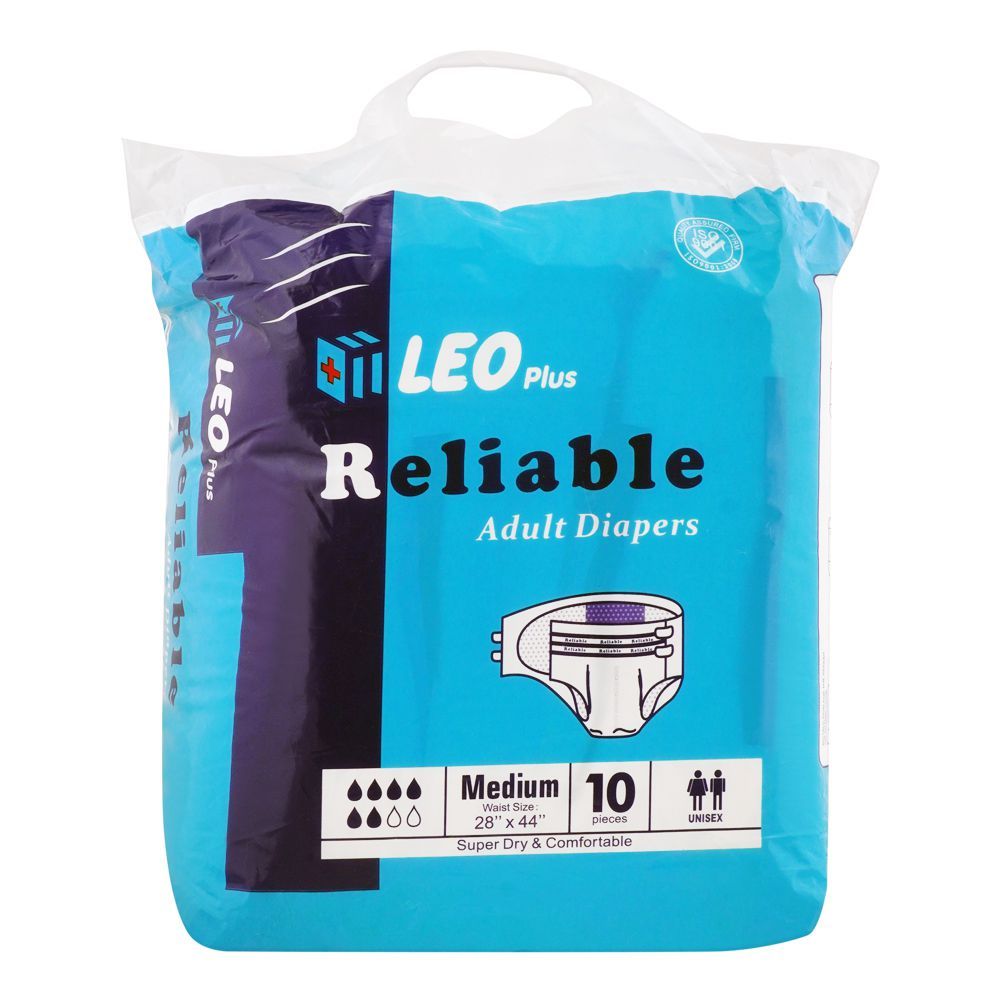 Purchase "Leo PlusReliable Adult Diapers, Medium, 28x44 Inches, 10-Pack ...