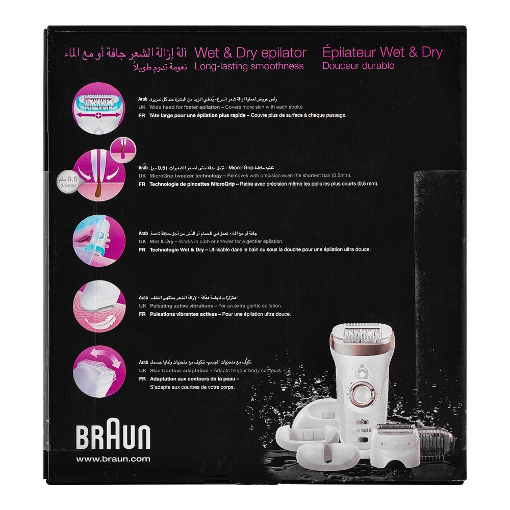 Order Braun Silk-Epil 9 Legs, Body & Face Epilator, White/Brown, 9-561 ...