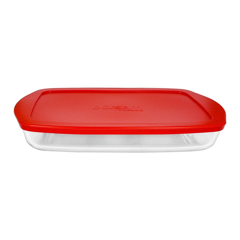 Order Borcam Rectangular Tray With Red Plastic Lid, Ovenware, Glassware ...