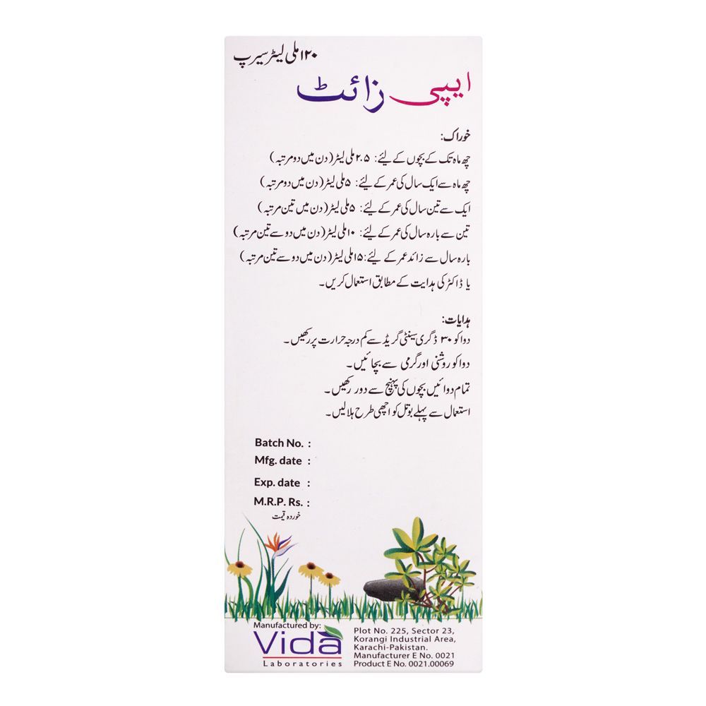 Order Vida Laboratories Apizyt Syrup, 120ml Online at Special Price in ...