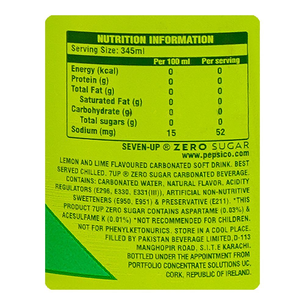 Purchase 7UP Zero Sugar Soft Drink Pet Bottle, 345ml Online at Special ...