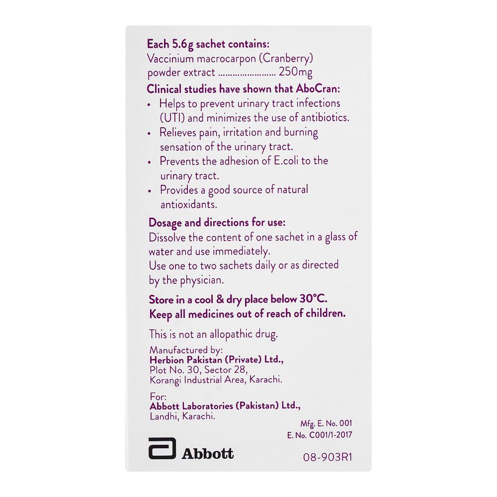 Buy Abbott AboCran Cranberry Sachet, 10-Pack Online at Special Price in ...