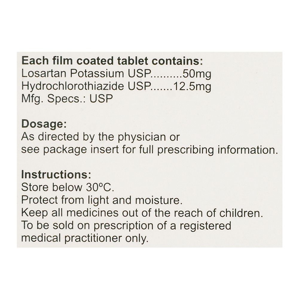 Buy High-Q Pharmaceuticals Qsartan Plus Tablet, 50mg/12.5mg, 20-Pack ...