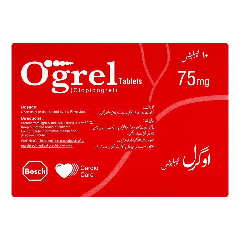 Order Bosch Pharmaceuticals Ogrel Tablet, 75mg, 10-Pack Online at ...