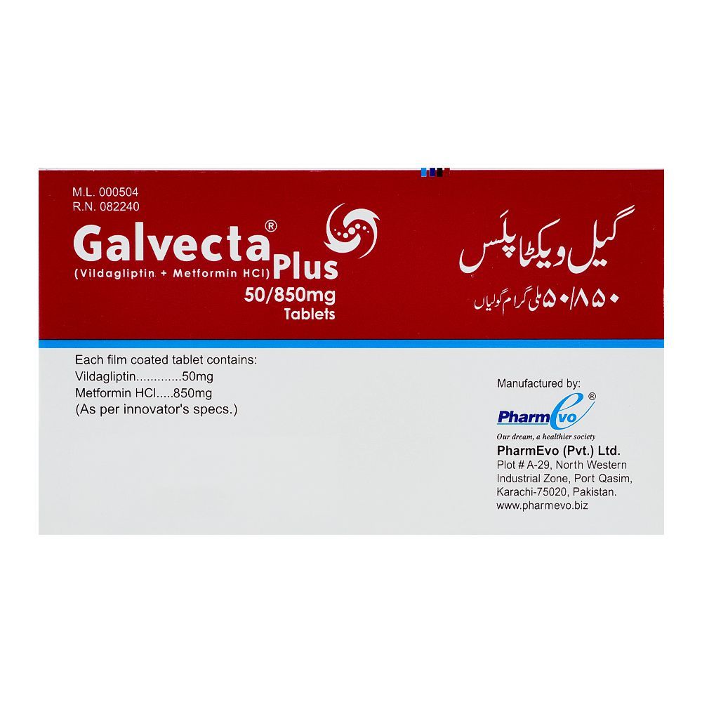 Purchase PharmEvo Galvecta Plus Tablet, 50/850mg, 14-Pack Online at ...
