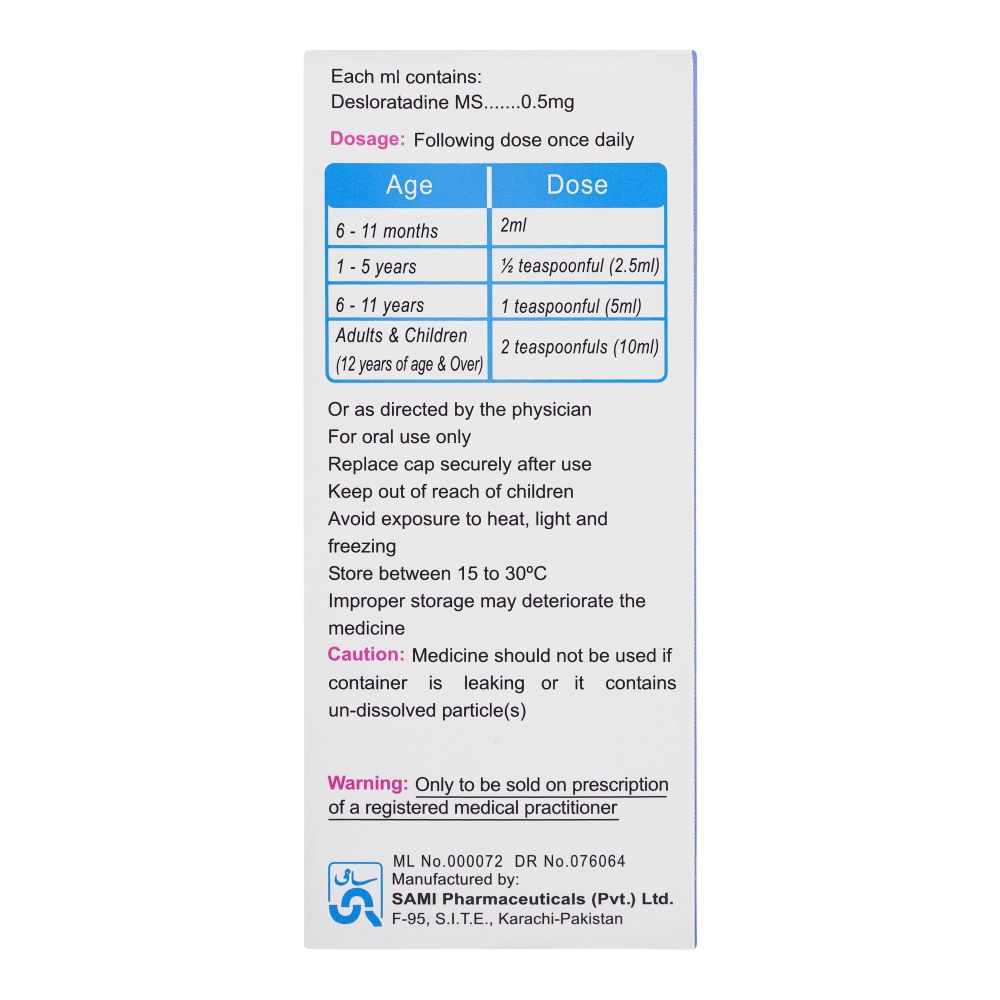 Purchase Sami Pharmaceuticals Neo-Antial Syrup, 60ml Online at Special ...