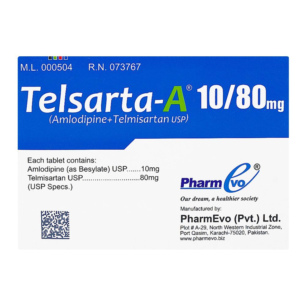 Telsarta-A Tablets 10/80mg, Box (10 Tablets)