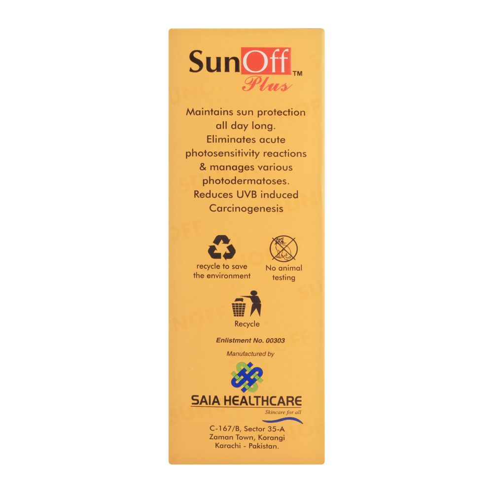Purchase Sun Off Plus Sun Block Cream, SPF 70, Broad Spectrum UAV/UVB ...