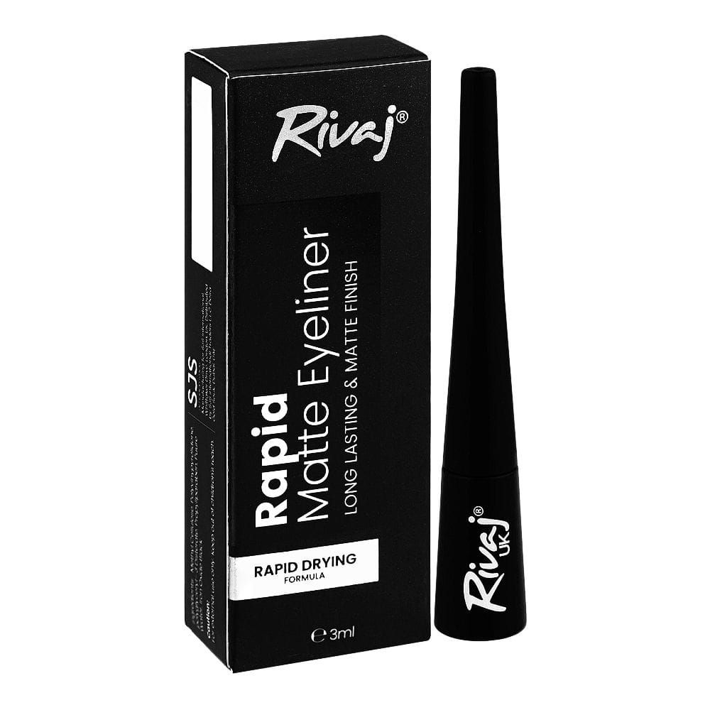 Rivaj UK Rapid Matte Eye Liner, Long Lasting & Matte Finish, Black, 3ml