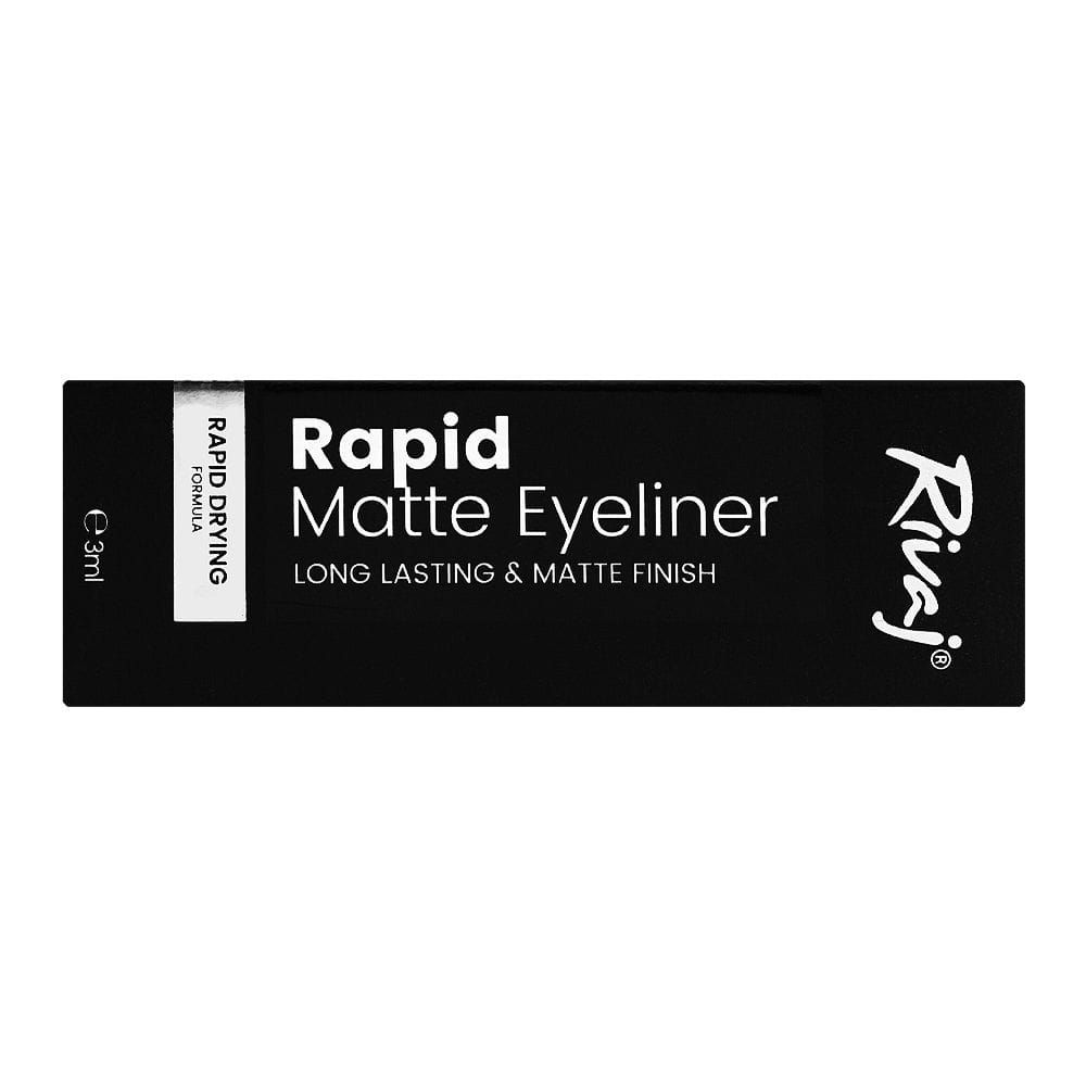 Rivaj UK Rapid Matte Eye Liner, Long Lasting & Matte Finish, Black, 3ml