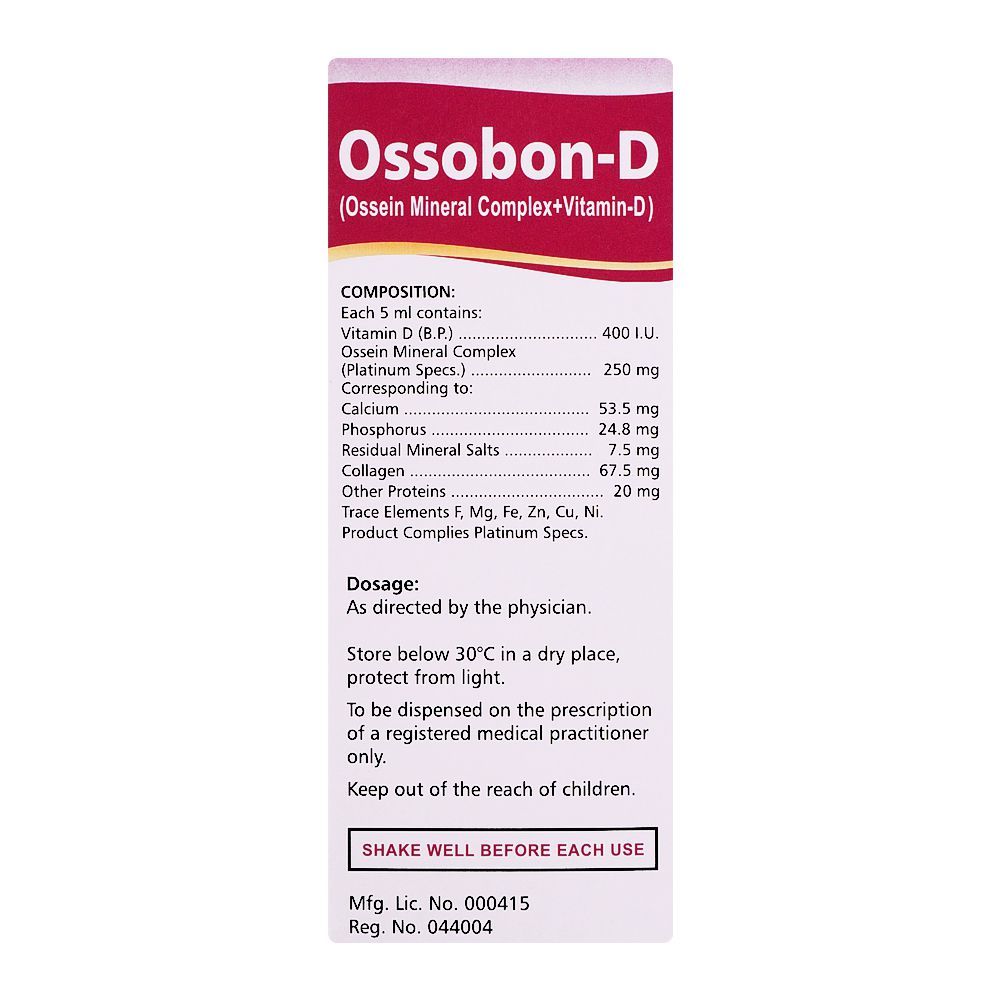 Buy Platinum Pharmaceuticals Ossobon-D Suspension, 120ml Online at ...