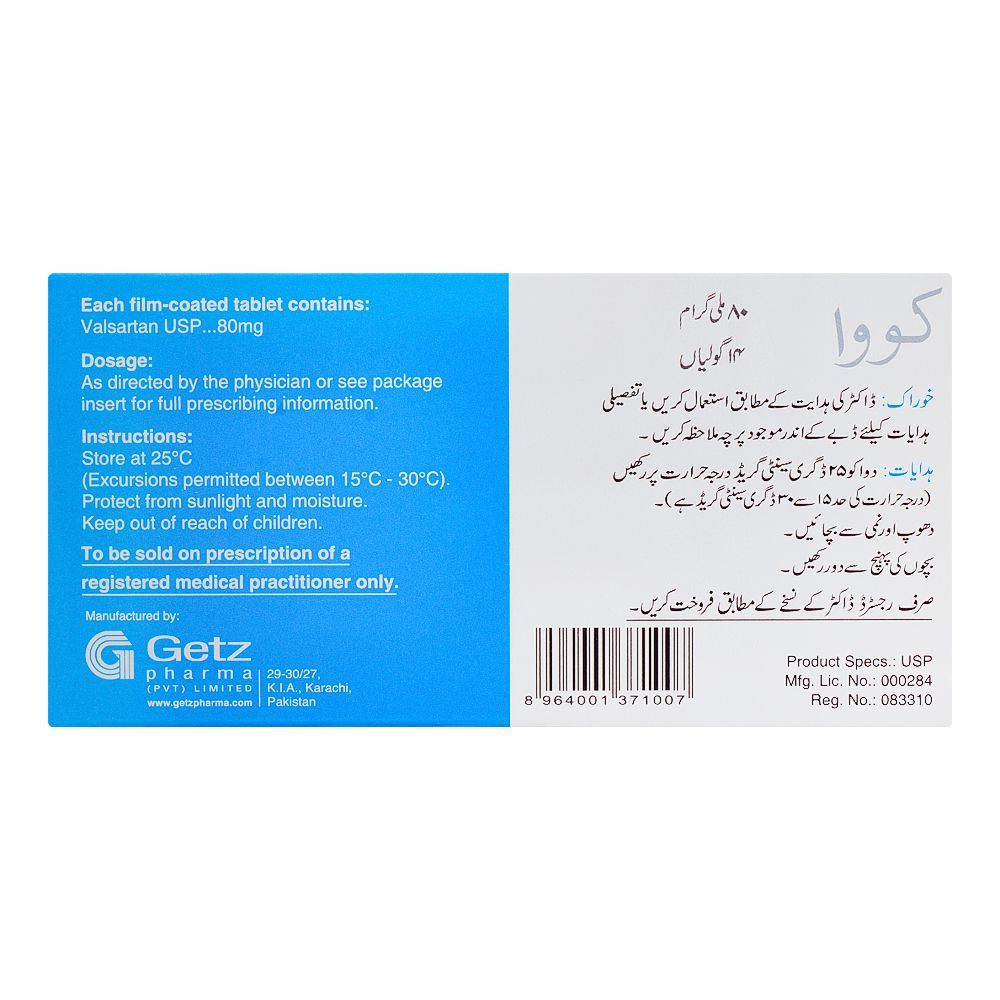 Order Getz Pharma Cova Tablet, 80mg, 14-Pack Online at Special Price in ...