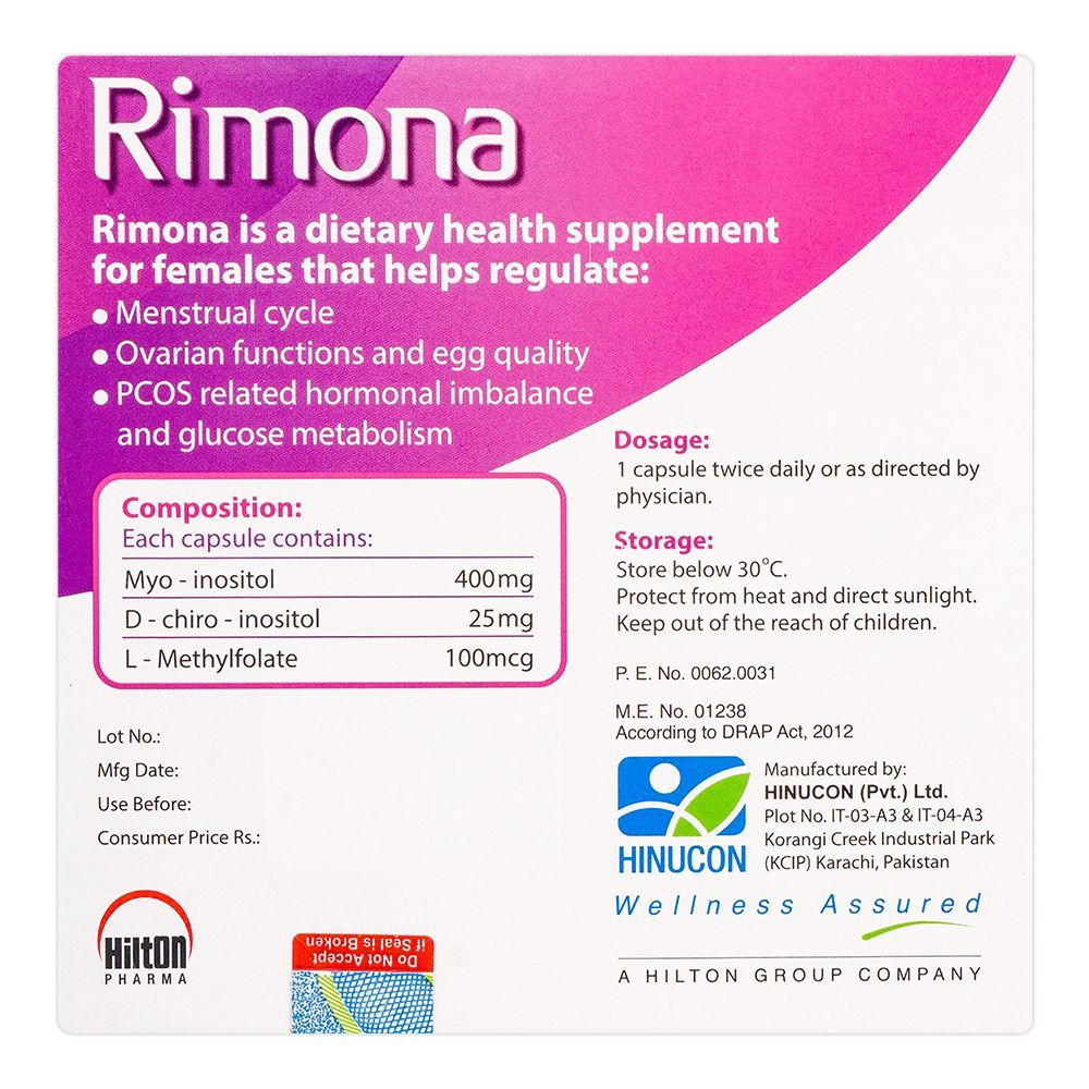 Purchase Hinucon Rimona Capsule, 20-Pack Online at Best Price in ...