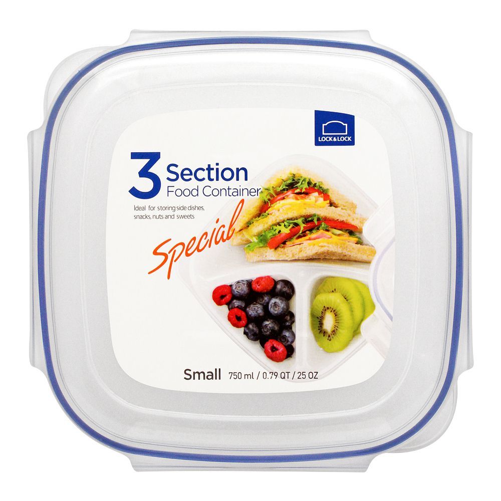 Buy Lock & Lock 3 Divided Food Container, Small, 750ml, LLHPL971 Online ...