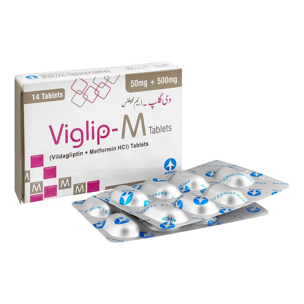 Order ATCO Laboratories Viglip-M Tablet, 50mg/500mg, 14-Pack Online at ...