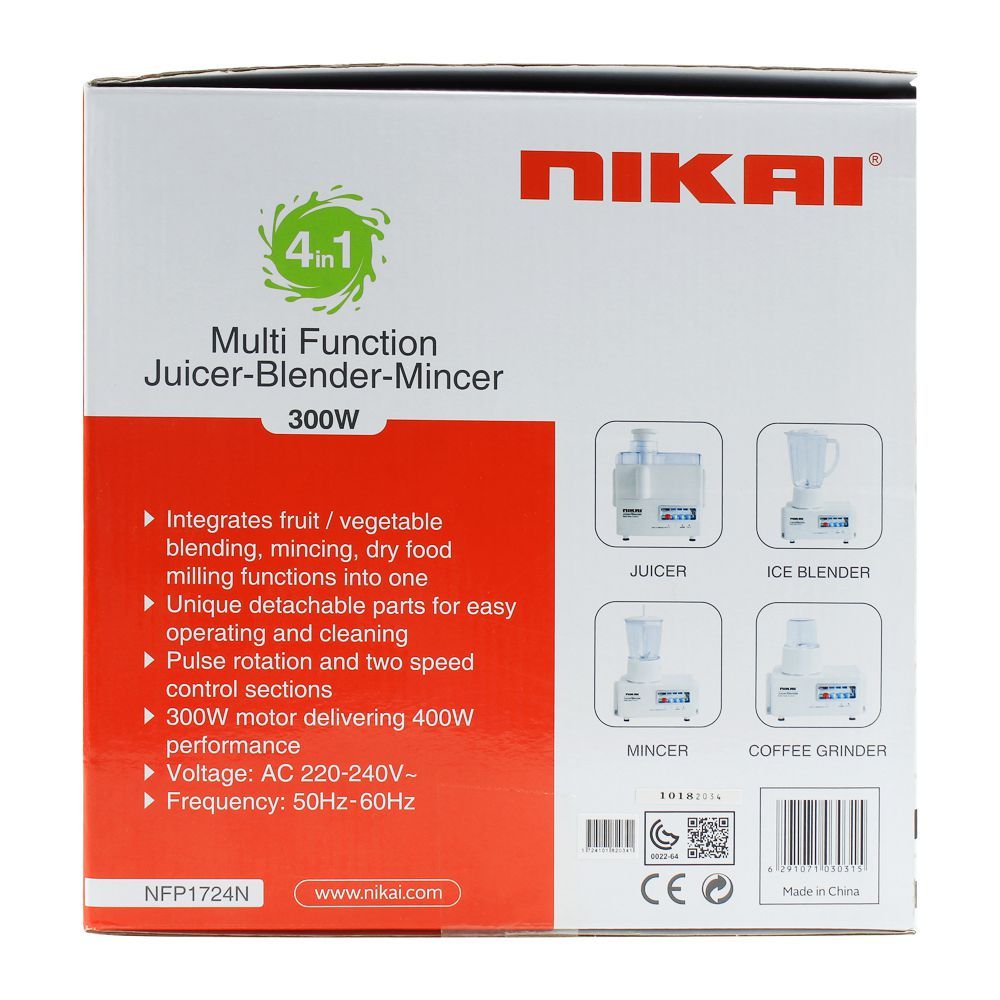 Order Nikai 4-In-1 Juicer, Blender, Grinder & Mincer, 300W, NFP1724N ...