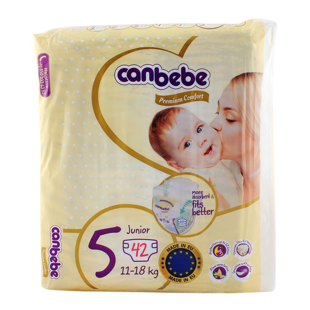 Buy Canbebe Premium Comfort Junior No. 5, 11-18 KG 42-Pack Online at ...