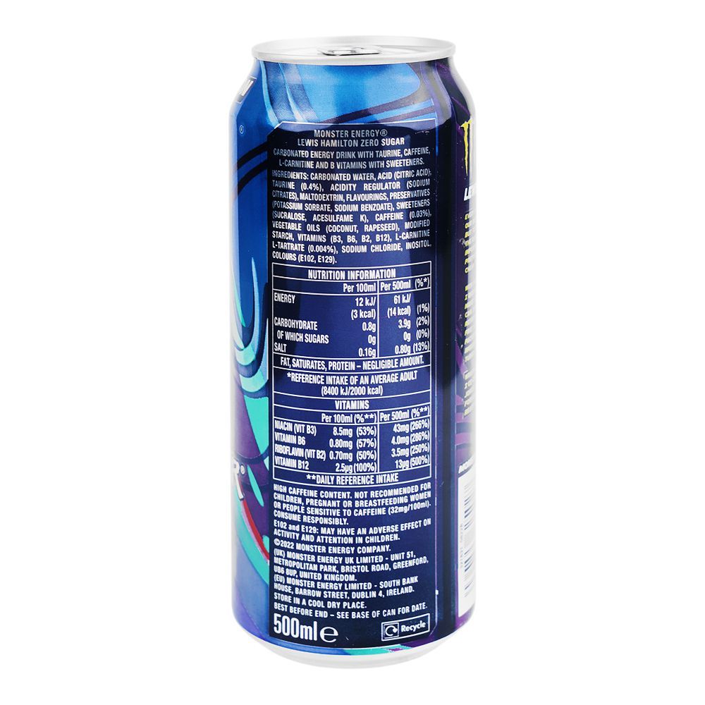 Monster Lewis Hamilton Zero Sugar Energy Drink, 500ml