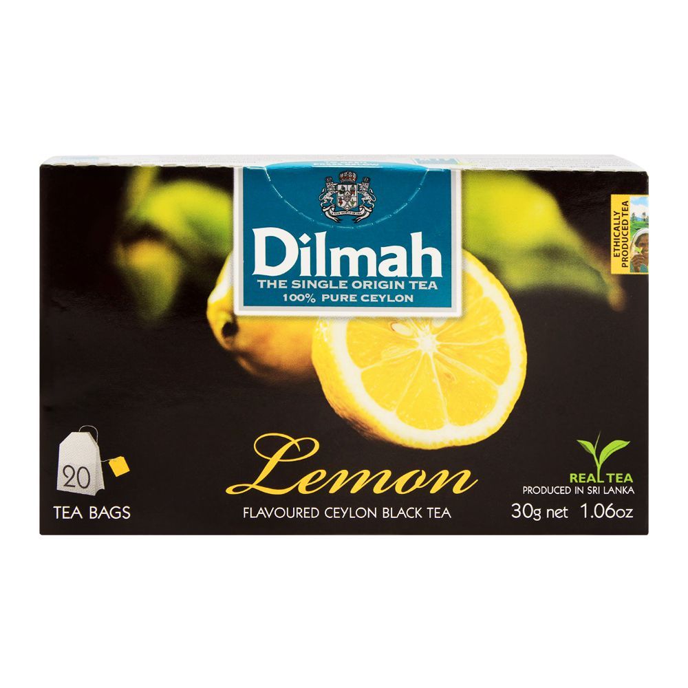 Purchase Dilmah Lemon Flavoured Ceylon Black Tea, 20 Tea Bags Online at ...