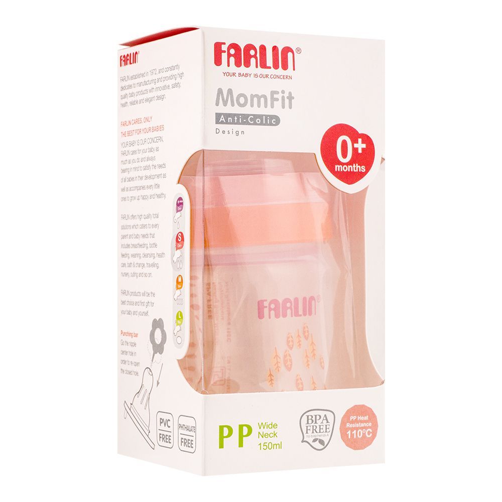 Purchase Farlin Mom Fit Anti-Colic PP Wide Neck Feeding Bottle, 0m+, 150ml, AB-42012-G Online at ...