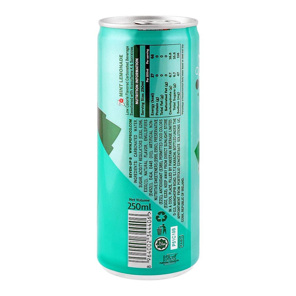 7UP Mint Lemonade Mint Can, 250ml
