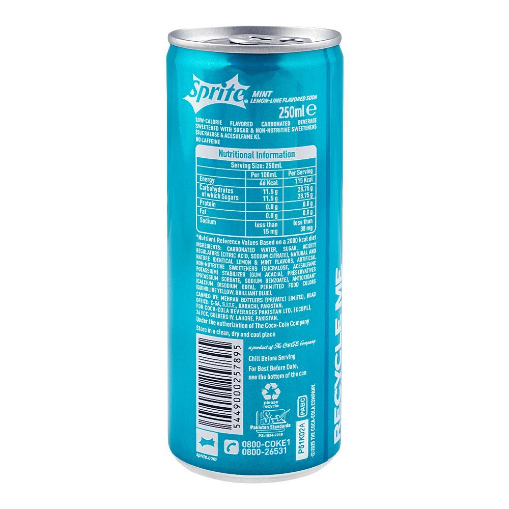 Sprite Mint Lemon-Lime Can, 250ml Local