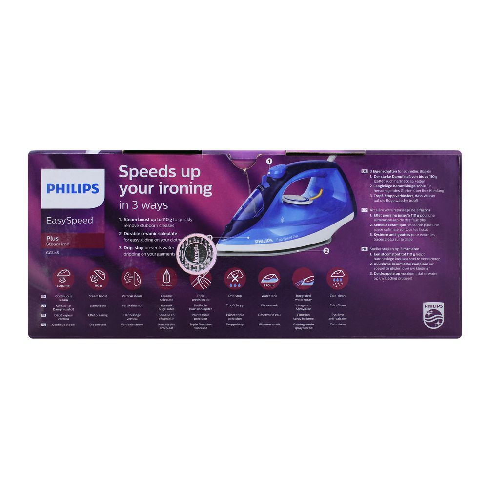 Buy Philips Steam Iron Easy Speed Plus, GC2145 Online at Best Price in ...