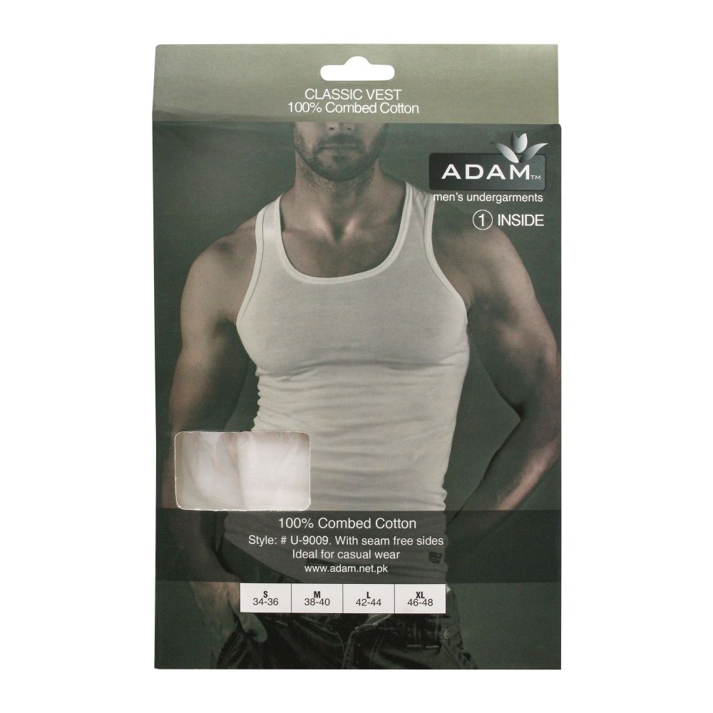 Order Adam Classic Men's Vest, 1 Pack, White, U-9009 Online In Pakistan