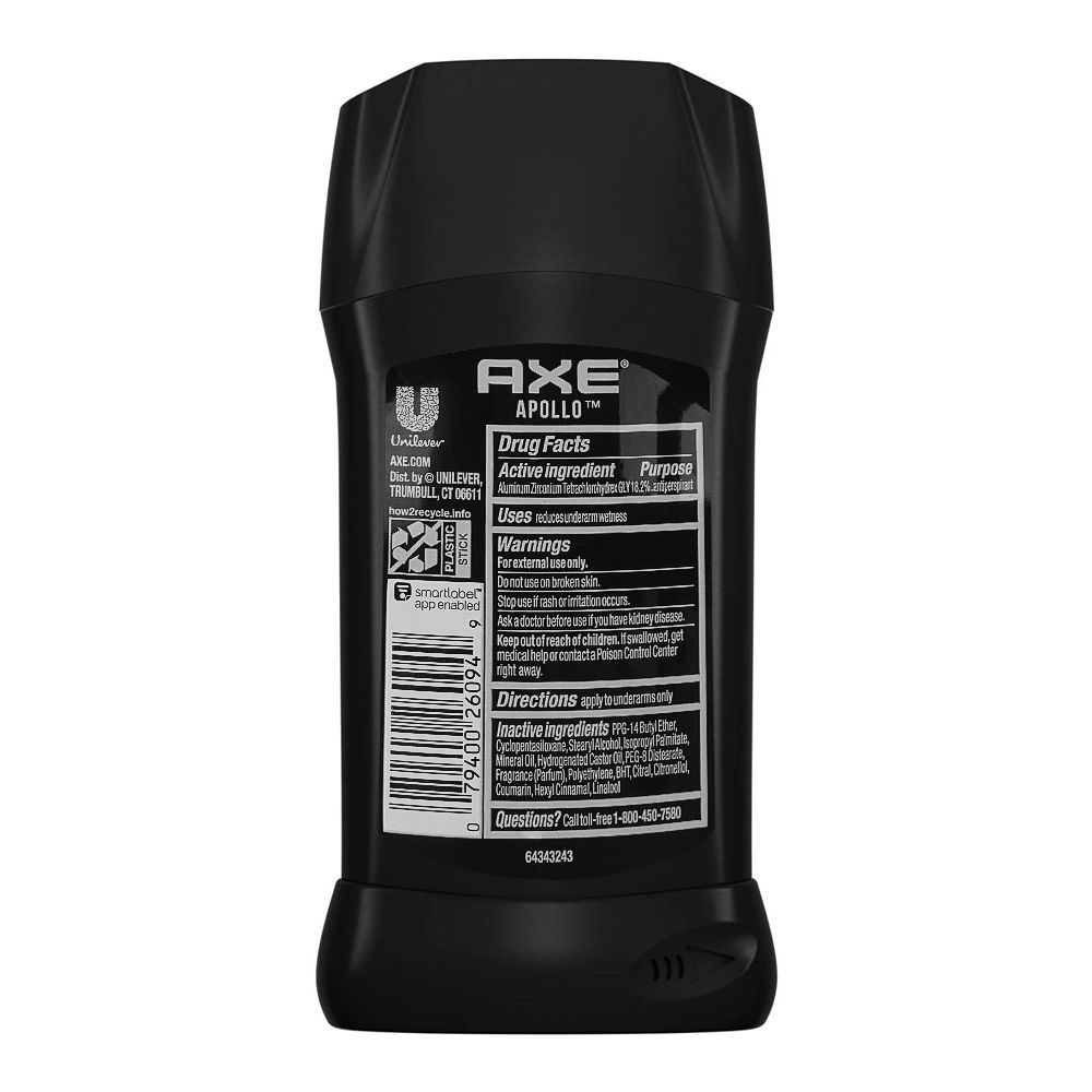 Buy Axe Apollo All-Day Dry Antiperspirant Deodorant Stick, 48 Hours Lasting, Sweat & Odor ...