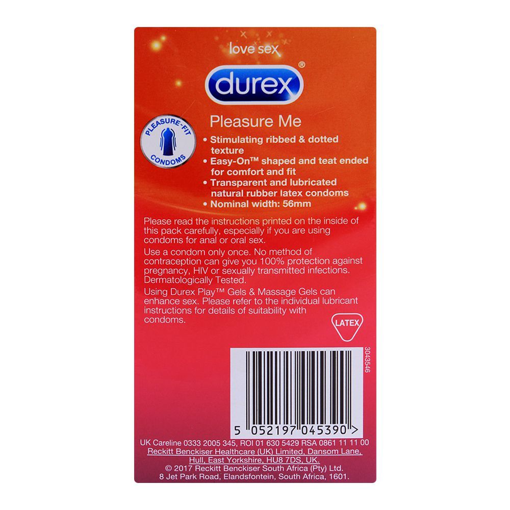 Purchase Durex Pleasure Me Ribbed & Dotted Condoms 12-Pack Online at Special Price in Pakistan ...
