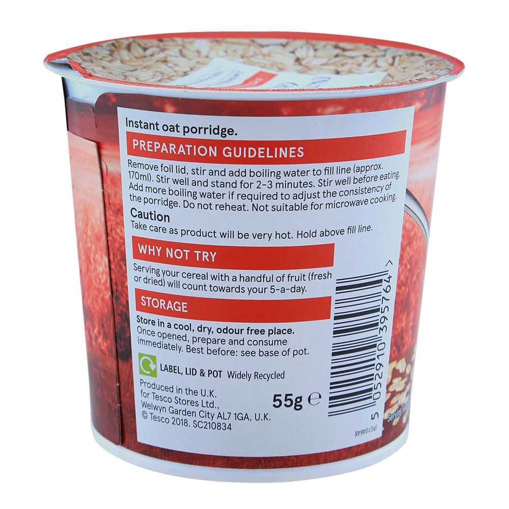 Buy Tesco Instant Oats, Original, Whole Grain Oats 55g Online at ...