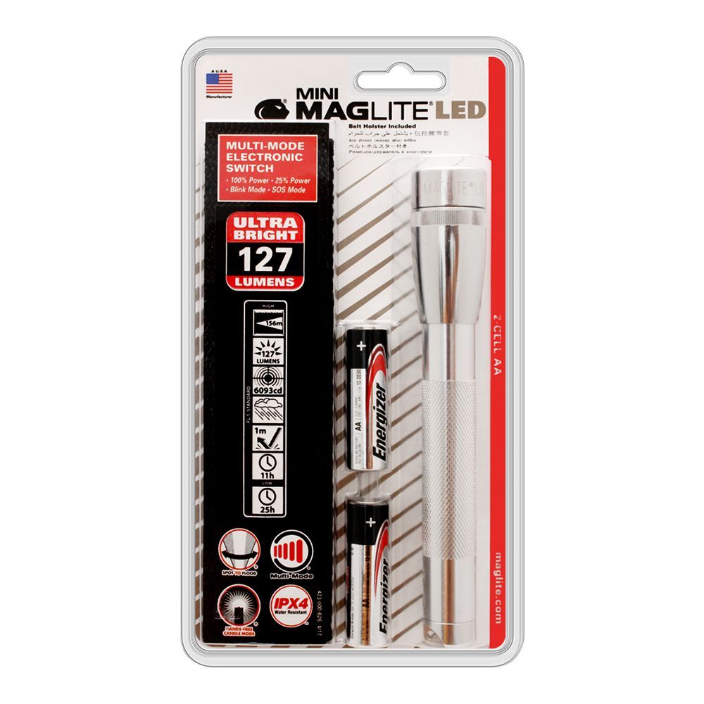 Order Mini Maglite LED Flashlight With Belt, 127 Lumens, Silver, 153 ...