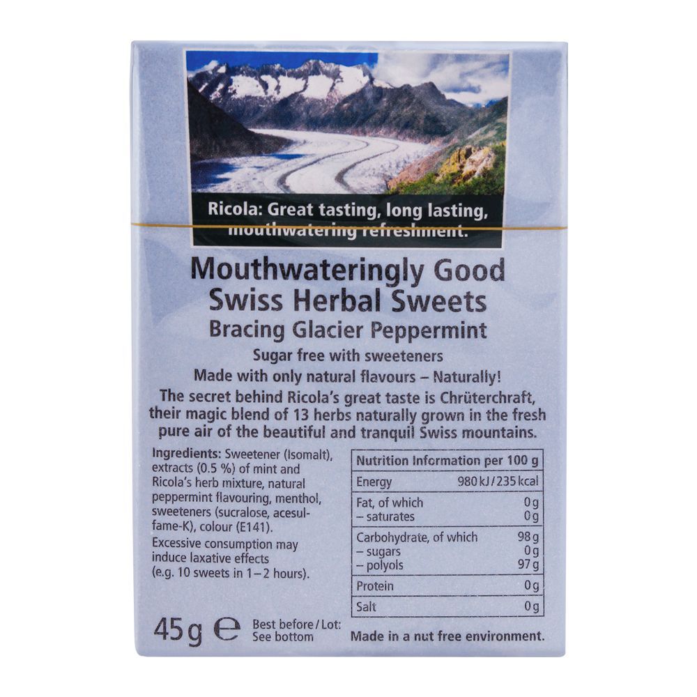 Buy Ricola Bracing Glacier Peppermint Sugar Free Swiss Herbal Drops ...