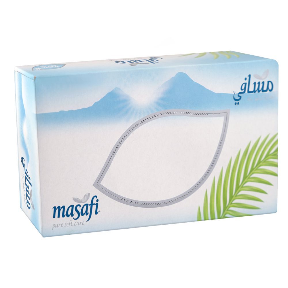 Masafi White Tissue Box, 2-Ply, 100 Sheets